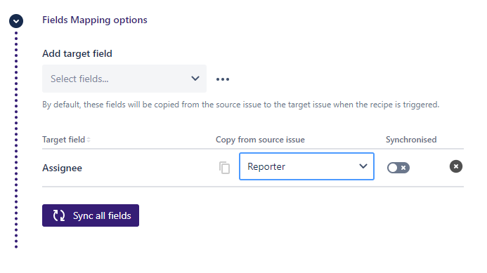 Create a mapping of Jira fields between two issues