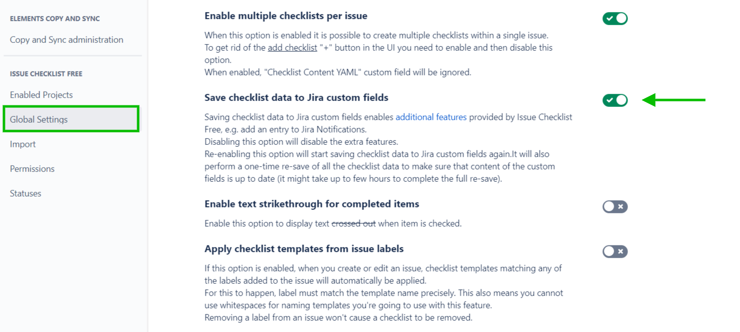 Copy and synchronize issue checklists in Jira