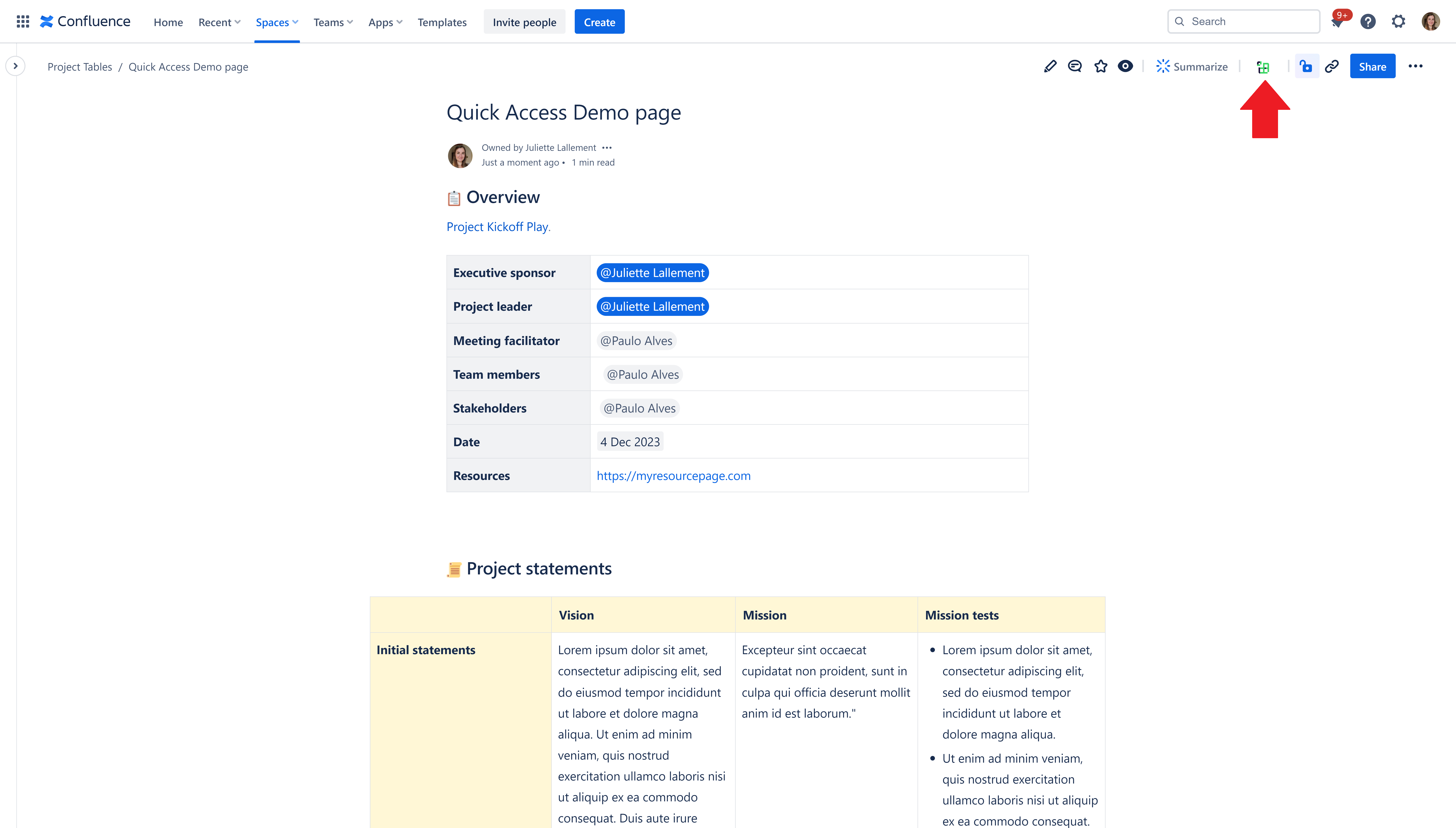 How to import a Confluence table into a Project Table macro