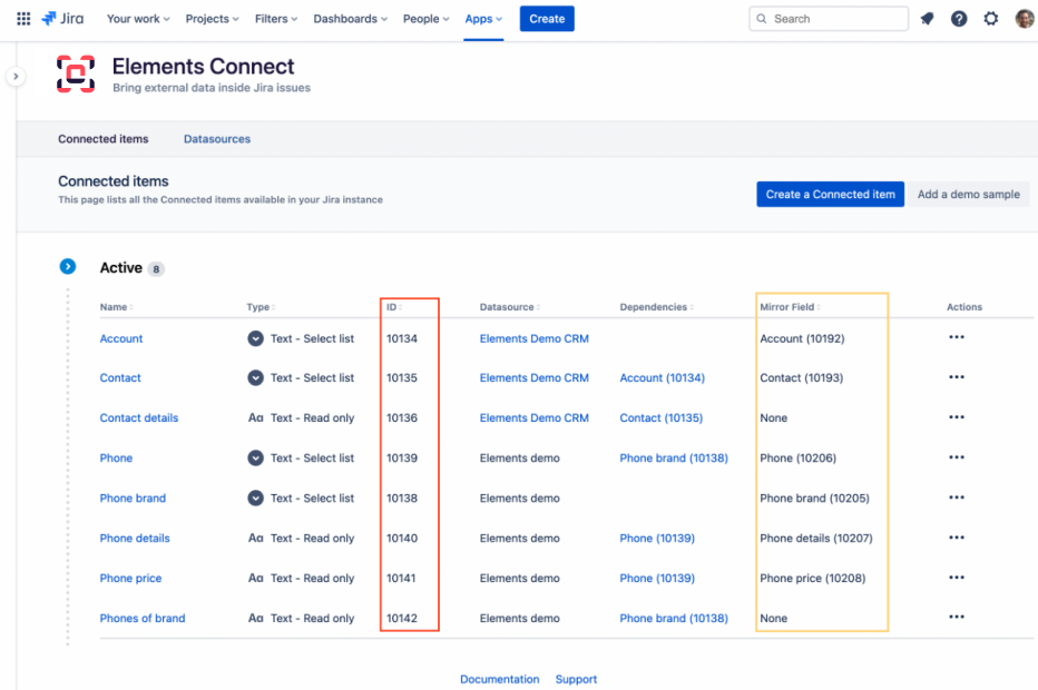 Set Connected item values when creating issues with Jira REST API
