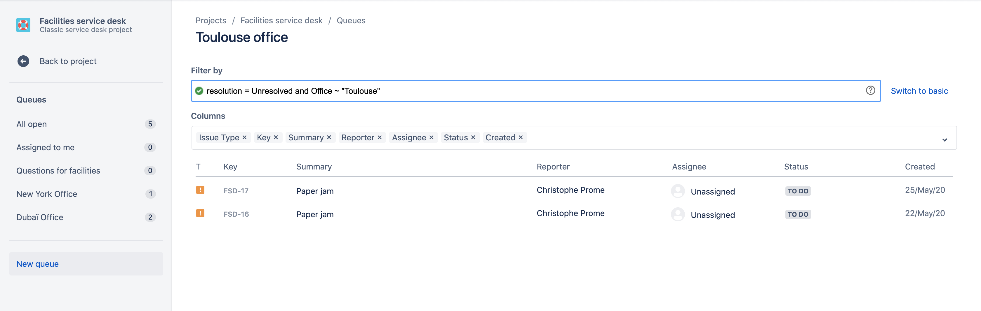 Using Connected items in Queues configuration