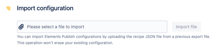 Export and import recipes configuration