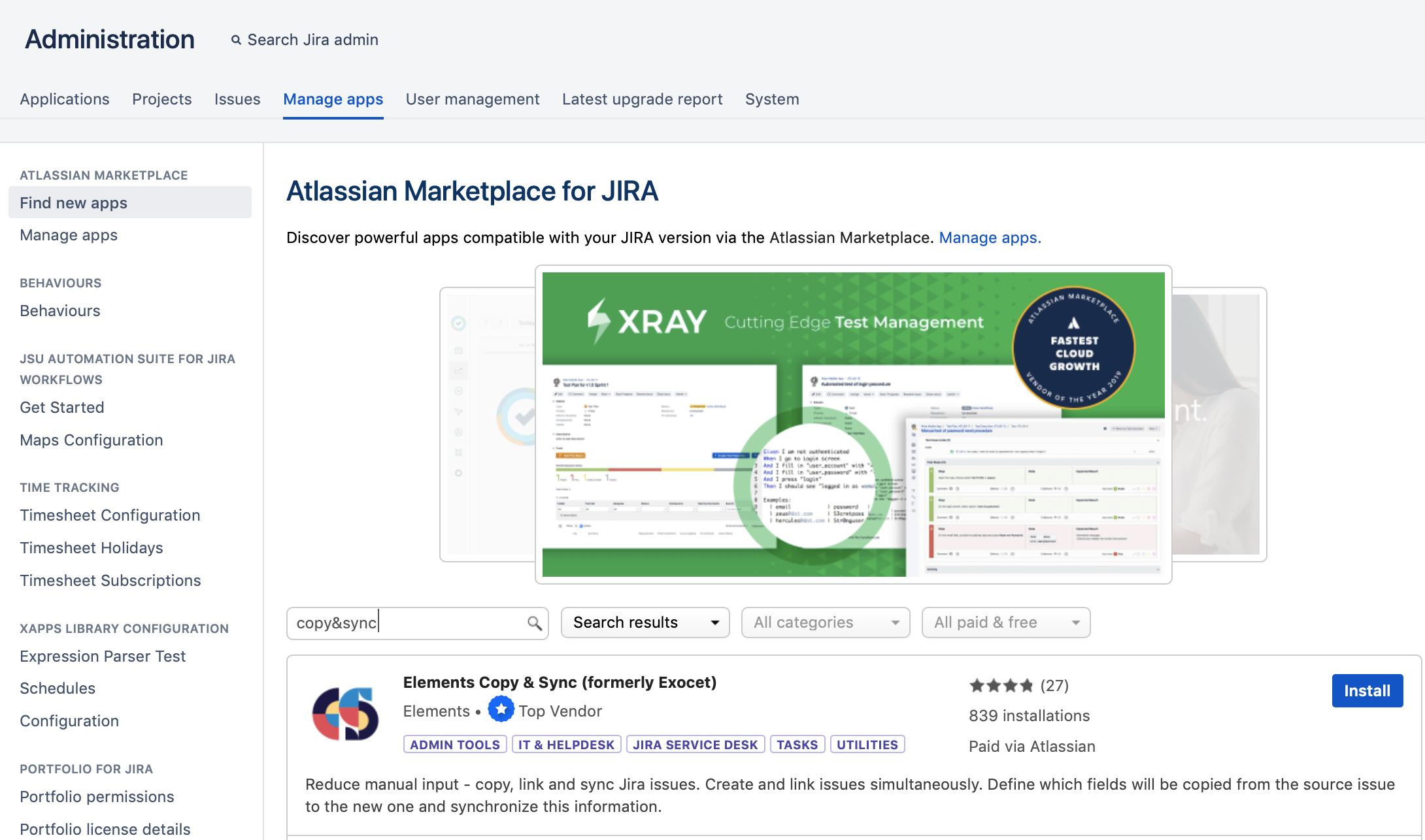 Installing Elements Copy & Sync