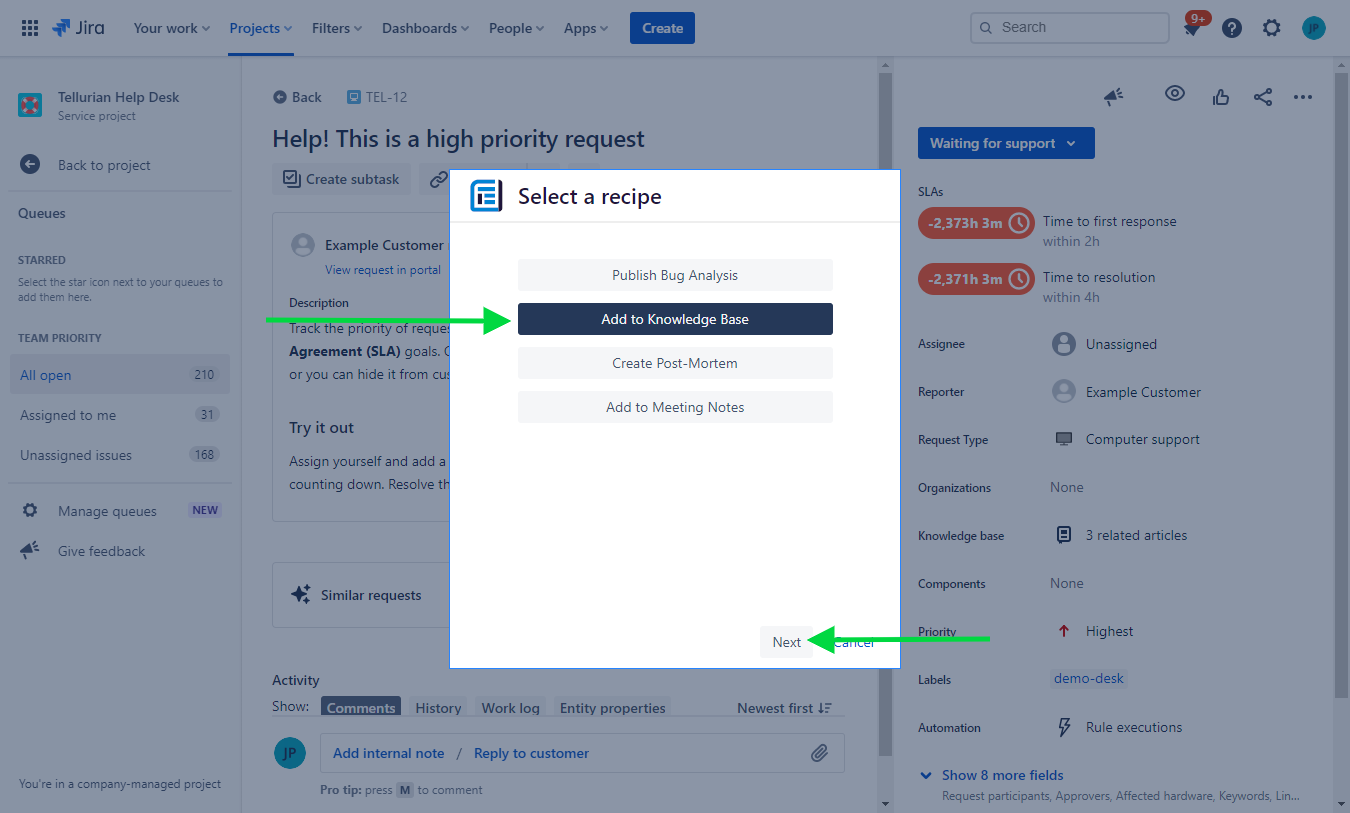 Create a Confluence page from a Jira Cloud issue