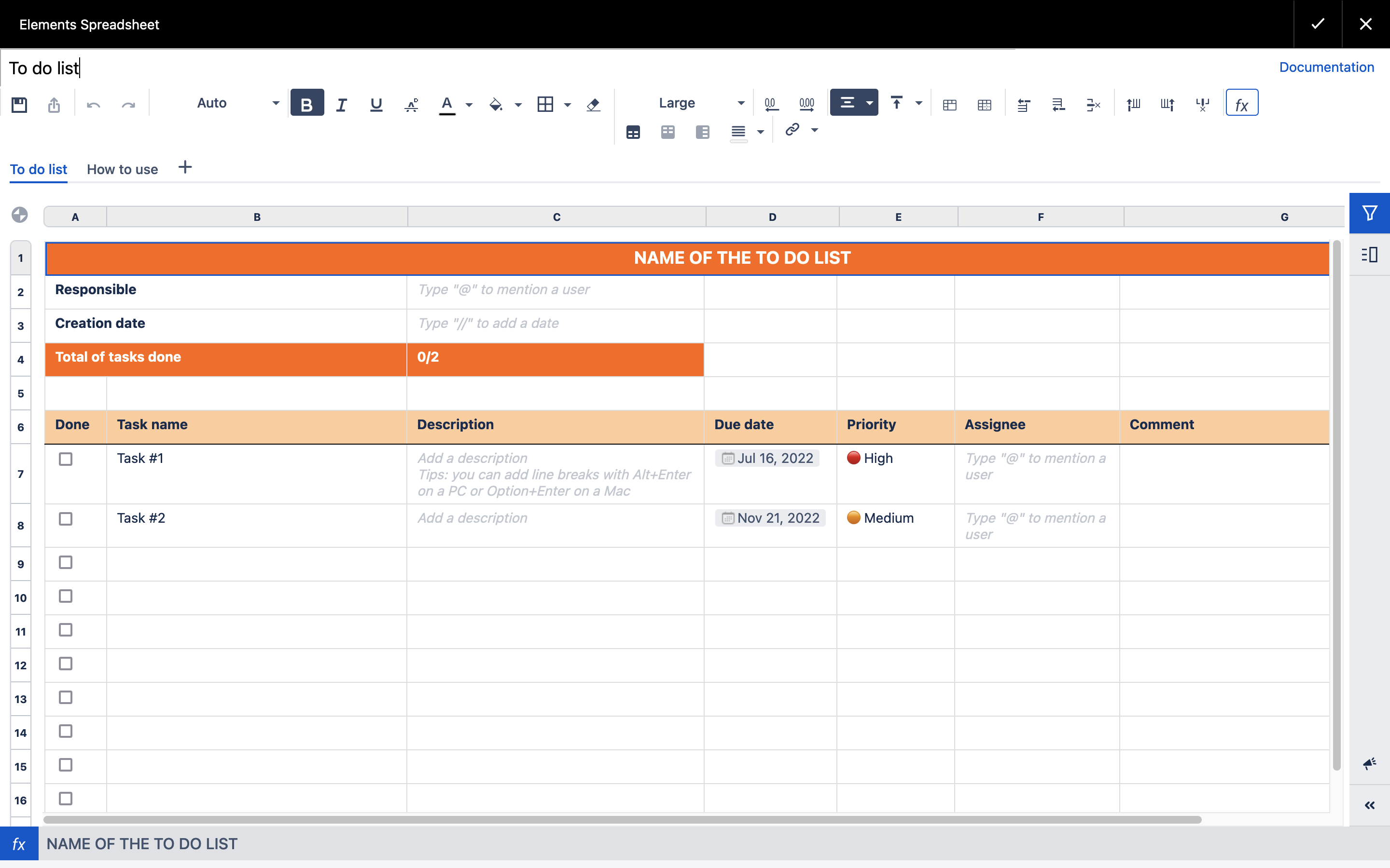Add advanced Spreadsheets to your Confluence page with templates