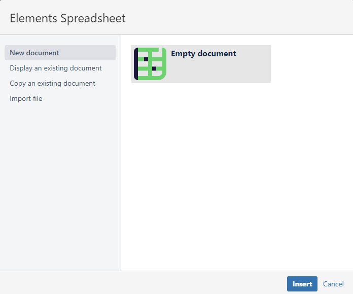 How to add a Spreadsheet in a Confluence page?