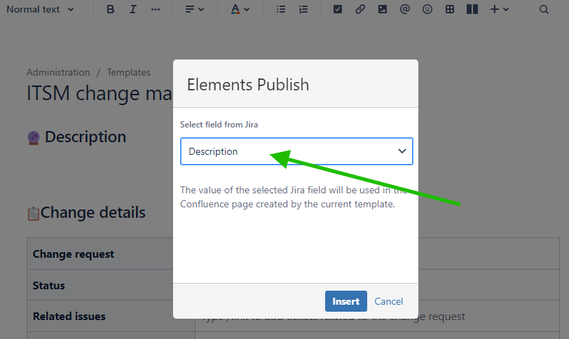 Insert Jira fields into Confluence templates