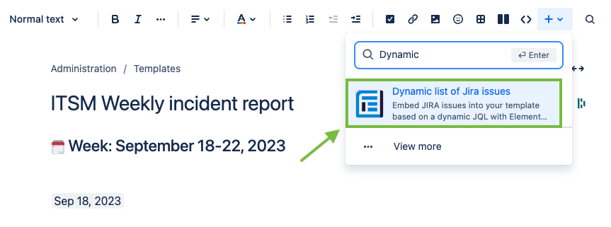 Insert a dynamic list of Jira Issues into a Confluence page