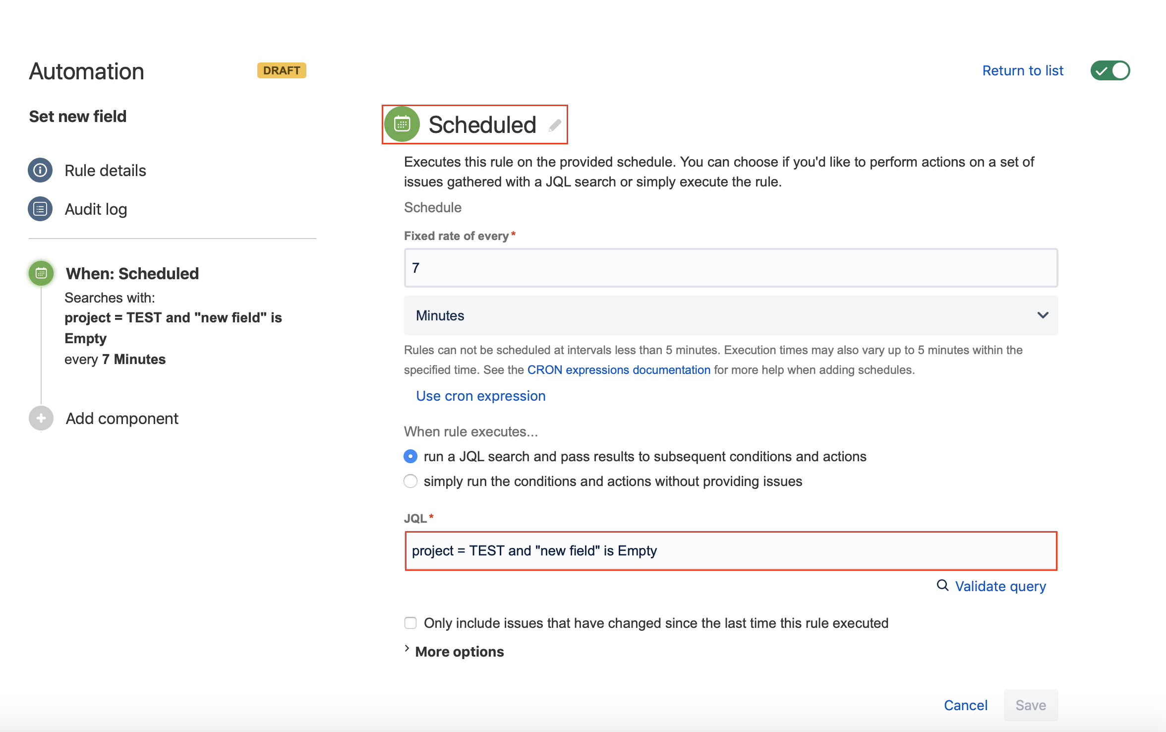 How to set Elements Connect field on existing issues?