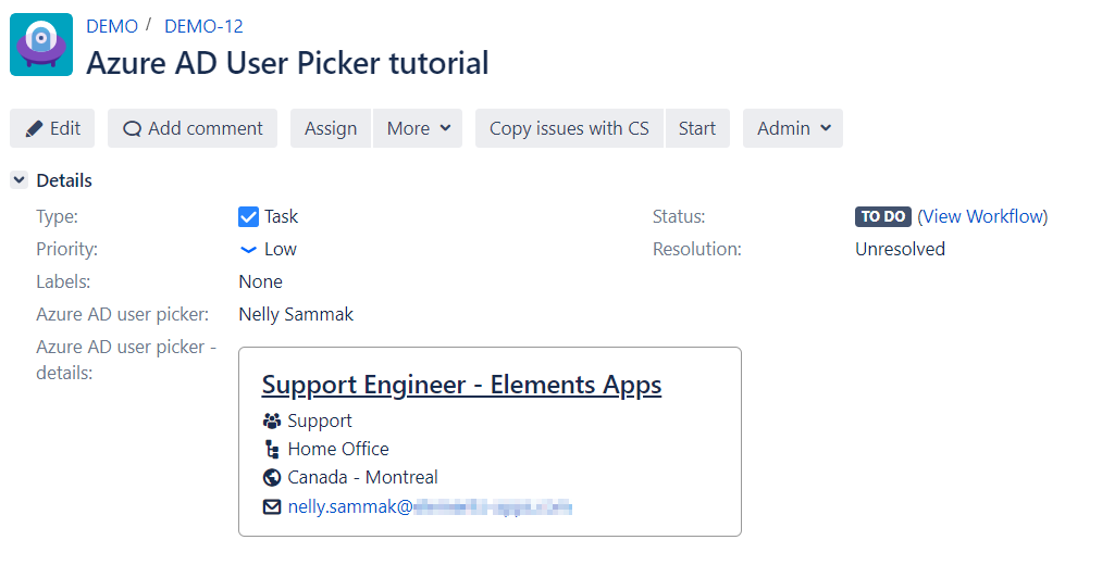 Get user information from Azure AD into Jira issues