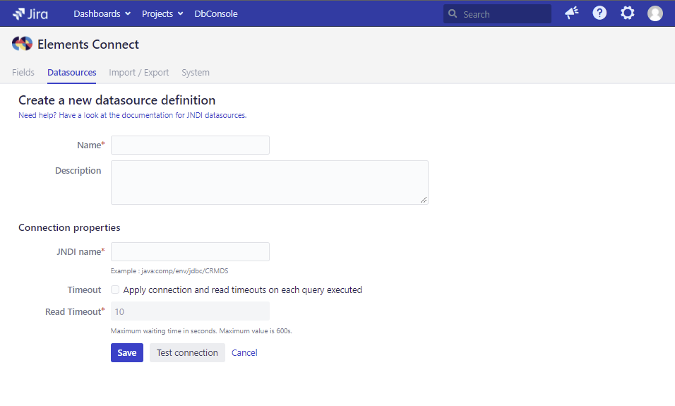 Configure a JNDI datasource
