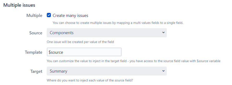 Create multiple issues