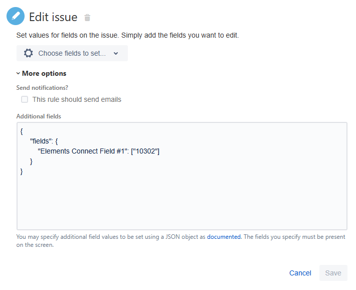 How to set a Connect field in Automation for Jira