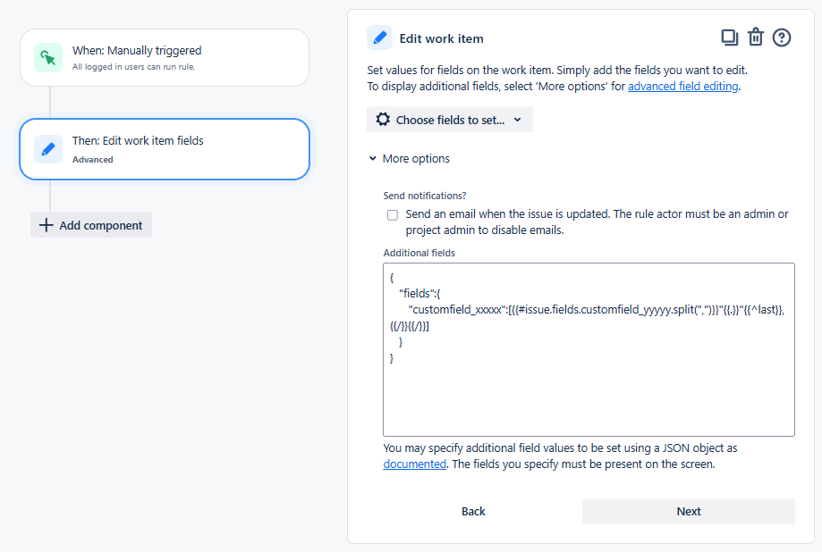 Set custom field value in Automation rule based on a Jira Text field